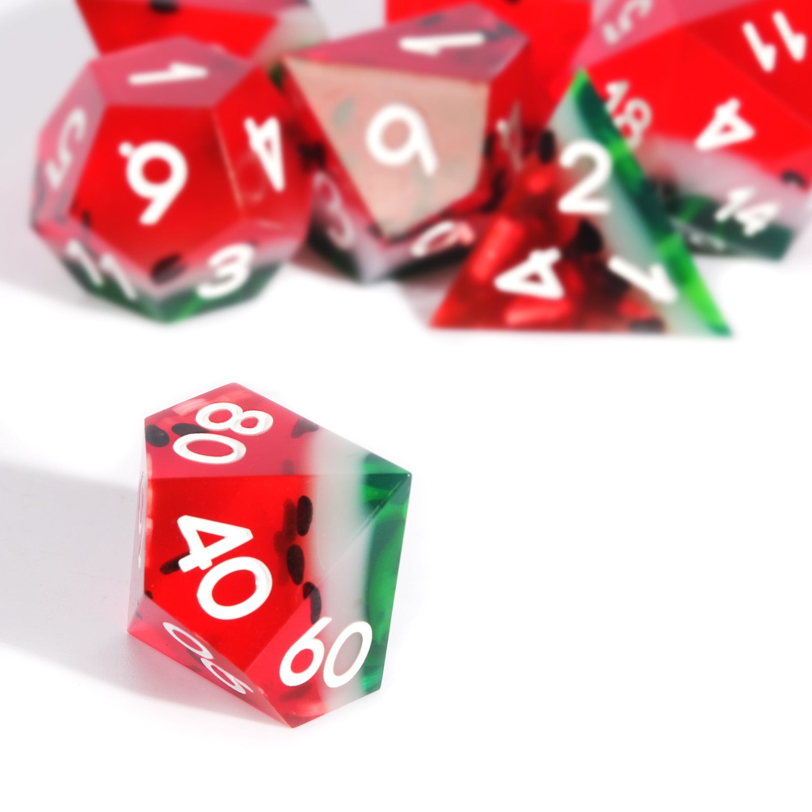 Watermelon Resin Dice Set – GU BEI TE